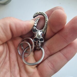 VALHALLA Viking Jewelry Skull Keychain Car Keychain Punk Biker Keychain Amulet for Men and Women...