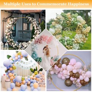 Round Backdrop Stand 6.6ft - Stable Gold Circle Balloon Arch Stand Metal Arch Backdrop Stand for Wedding Birthday Party Baby Shower Decoration