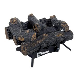 Pleasant Hearth 18-in Southern Oak Vent Free Gas Set 30,000 BTU's, Brown and Charred Logs