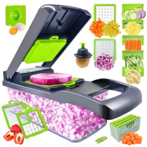 vegetable with container chopper, onion cutter, multifuctional chopper, vegetable slicer dicer cutter, veggie chopper with 8 blades, food salad chopper potato slicer, good assistant in kitchen