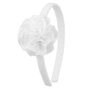 7rainbows 1 pcs grosgrain ribbon white carnation flower headbands for girls toddlers teens.