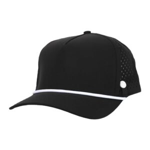 ankor ultra performance water-resistant upf 50 golf rope hat | boat | beach | lake | workout | everyday | men and women black