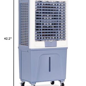 Uthfy Evaporative Air Cooler,3880CFM Swamp Cooler With 10.6 Gal Tank, 43" Portable Evaporative Cooler With Remote,12H Timer,4 Ice Pack,Oscillation,3 Speeds,3 In 1 Cooling Fan for Garage,Patio,Basement