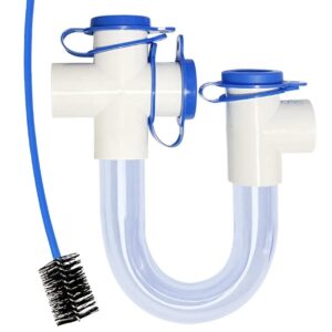 Clear Condensate Trap 3/4 SCH40 With Cleaning Brush, Next Level PVC U Trap With Easy Clean Ports Essential Component To Ensure Optimal Performance Of Your HVAC System. ECWB