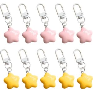 10pcs chubby star key chains for car keys star keychain accessories cute keychains for women bag charm backpack charms key ring car key chain small key rings snap keyrings kawaii keyring kids gifts