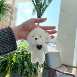 BWESOO Brown Bear Plush Keychain, Stuffed Animals Bag Pendant, Kawaii Plush Rabbit Keychain, DIY Trinket Dog Plush Keyring Car Keychain Pink Heart Teddy Bears Automobile Keychains