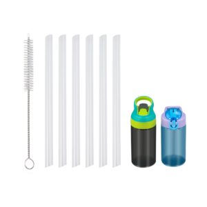 klowoah replacement straws compatible with zak 16oz water bottle, (pack of 6)