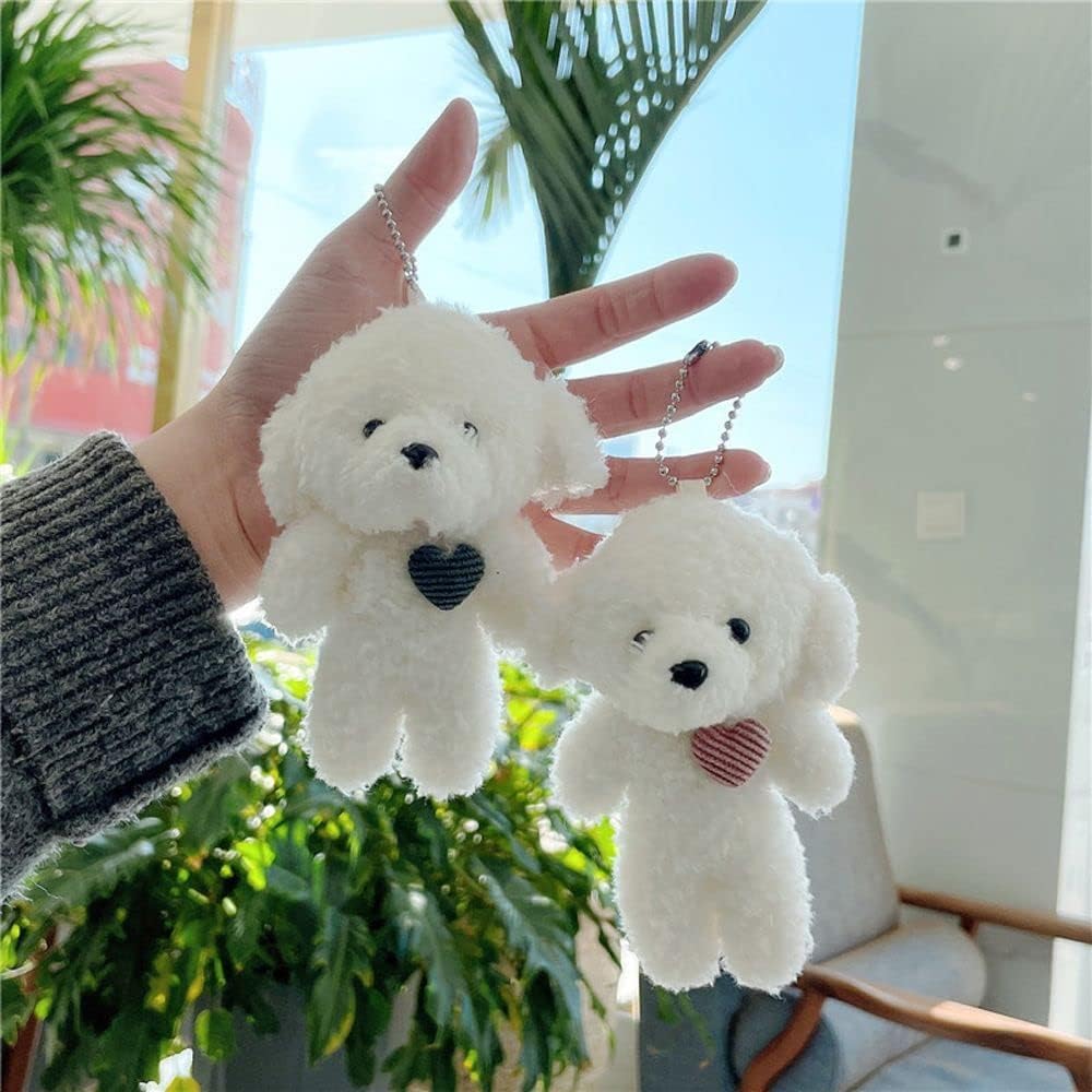 BWESOO Brown Bear Plush Keychain, Stuffed Animals Bag Pendant, Kawaii Plush Rabbit Keychain, DIY Trinket Dog Plush Keyring Car Keychain Pink Heart Teddy Bears Automobile Keychains