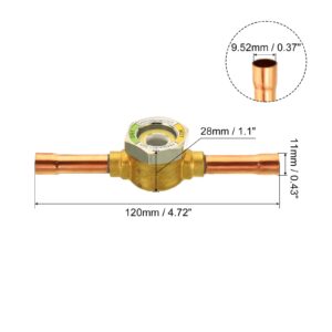 PATIKIL Sight Glass, 3/8 x 3/8 Sweat Universal Liquid Moisture Indicator Soldering for Air Conditioning HVAC Refrigeration