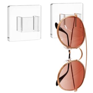 maxgear sunglass organizer wall sunglass holder, acrylic sunglasses display, clear eyeglasses storage for office, living room, bedroom, home decor, glasses stand rack for men, women & girls, 2 pack