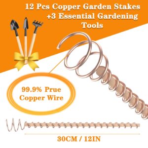 8-Pack Electroculture Copper Gardening Antenna - 99.9% Pure Copper Wire, Copper Garden Stakes for Growing Garden Plants Fruits and Vegetables (12 inch) (12inch, 8)