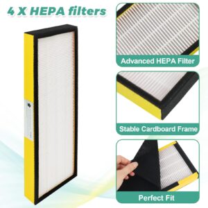 FLT4825 HEPA Filter B Compatible with Air Purifier AC4825 AC4825E AC4300 AC4800 AC4900 AC4850 by Techecook - 4 x True H13 HEPA Filters, 8 x Activated Carbon Pre-Filter