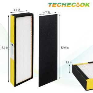 FLT4825 HEPA Filter B Compatible with Air Purifier AC4825 AC4825E AC4300 AC4800 AC4900 AC4850 by Techecook - 4 x True H13 HEPA Filters, 8 x Activated Carbon Pre-Filter