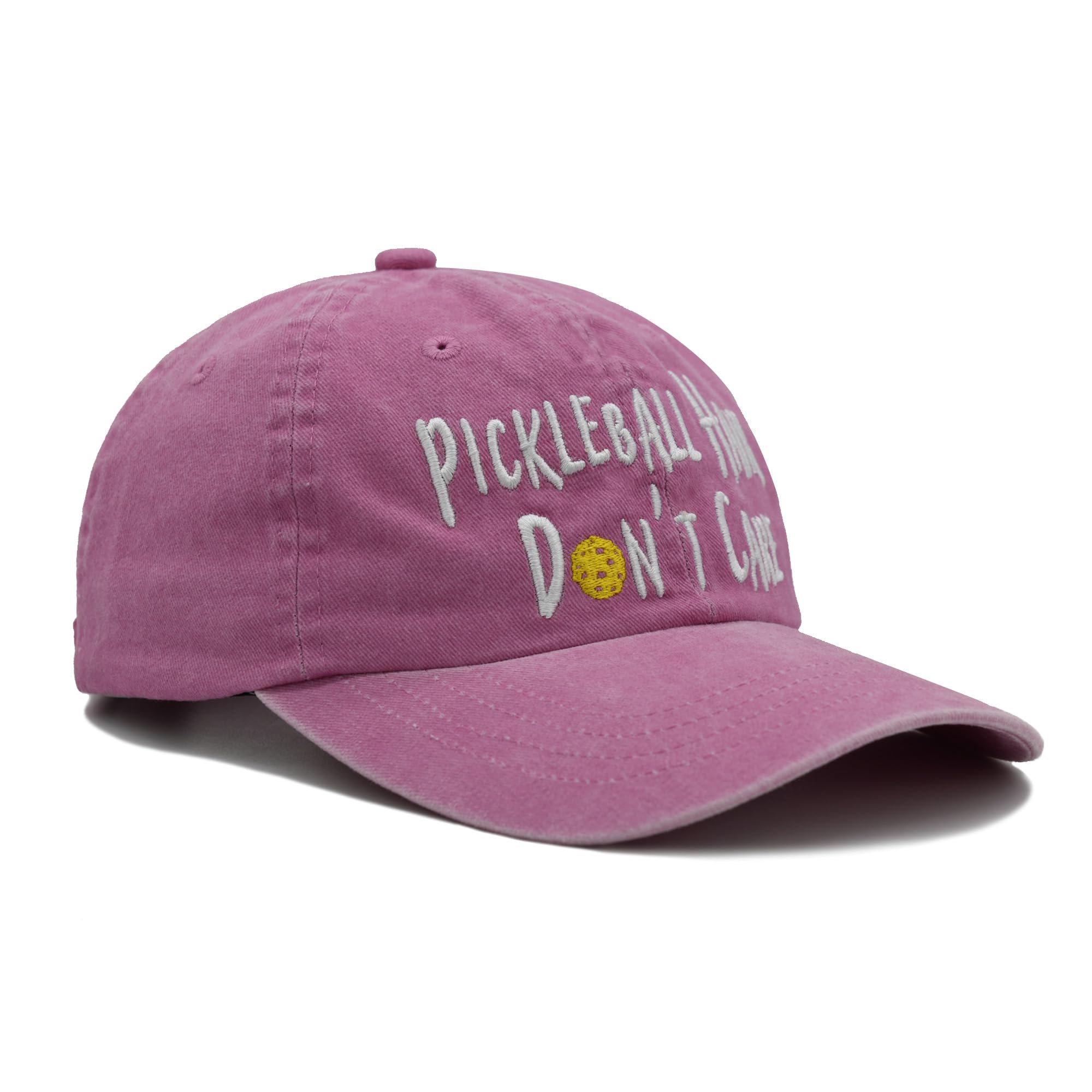 NVJUI JUFOPL Pickleball Hair Don't Care Hat, Embroidered Baseball Cap Pickleball Gifts for Men & Women Pink