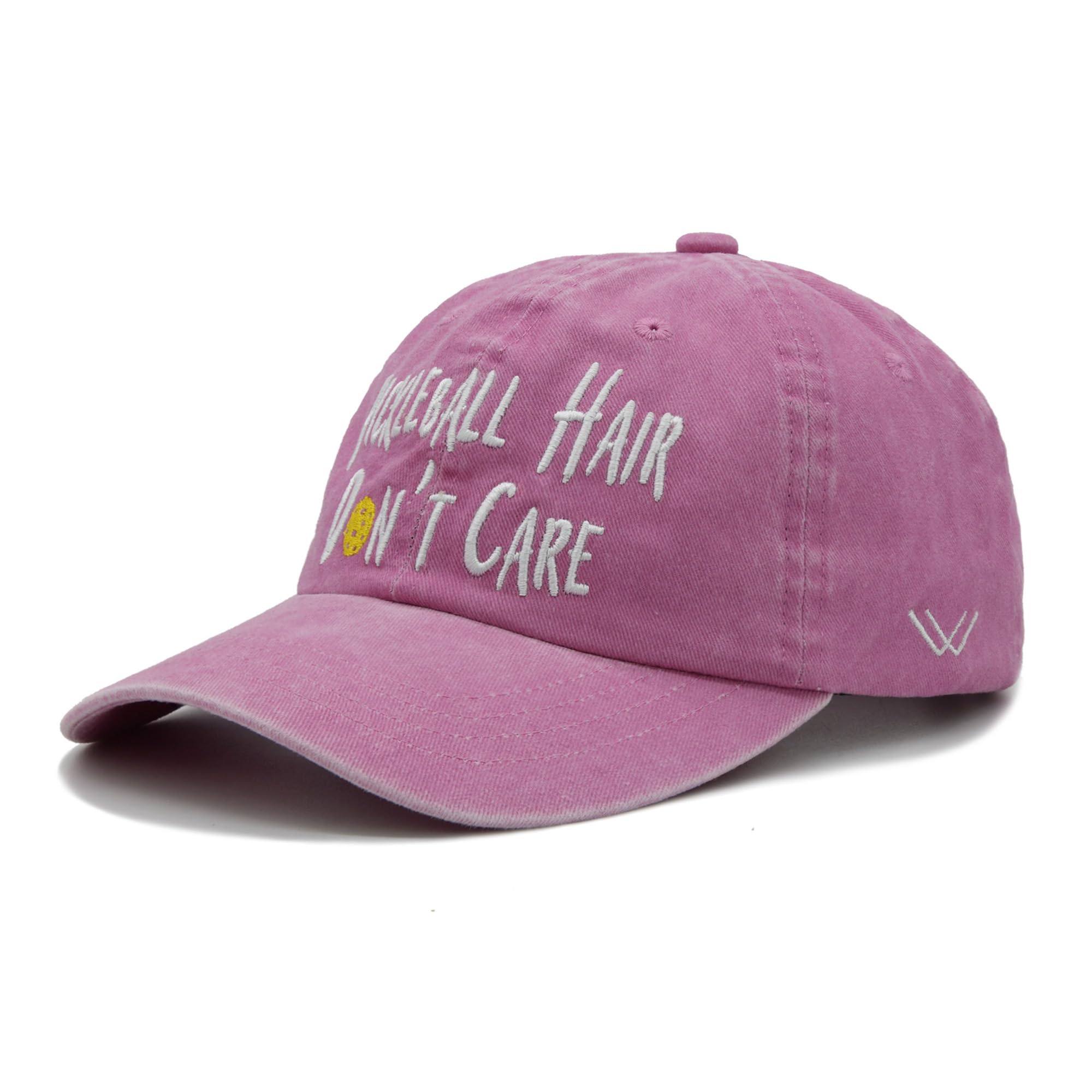 NVJUI JUFOPL Pickleball Hair Don't Care Hat, Embroidered Baseball Cap Pickleball Gifts for Men & Women Pink