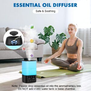 Cool Mist Humidifiers for Bedroom, Upgraded Humidifiers for Large Room Baby Home Plants, Quiet 3L Ultrasonic Air Humidifier Top Fill with Remote Control, Adjustable Nozzle, Night Light, Auto Shutoff