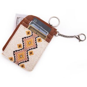 Montana West Wrangler Card Wallet for Women Boho Aztec Credit Card Holder with Zipper Pocket WG2202-W005CF