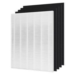 chamonny d480 true hepa replacement filter d4, compatible with winix d480 air purifier, compare to winix d4 filter, item number 1712-0100-00, 1 h13 true hepa filters + 4 activated carbon pre-filters