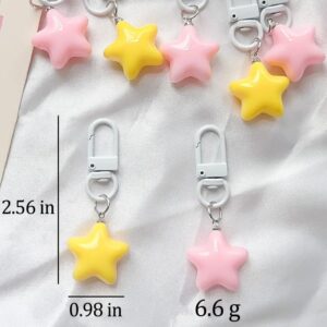 10pcs Chubby Star Key Chains for Car Keys Star Keychain Accessories Cute Keychains for Women Bag Charm Backpack Charms Key Ring Car Key Chain Small Key Rings Snap Keyrings Kawaii Keyring Kids Gifts