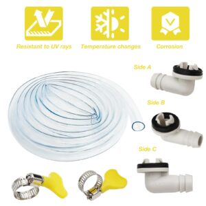 UOIENRT Air Conditioning External Unit Drainage Kit, AC Drain Hose Elbow Fitting for Window Air Conditioning Unit (10 Feet)