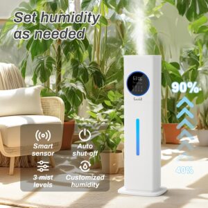 Humidifier Large Room, 2.1Gal/8L Humidifiers for Home, Humidifiers for Bedroom with Essential Oil Diffuser, Top Fill Whole House Cool Mist Humidifiers for Plants Baby Kids Adults Office, White