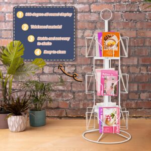 Liitrton Greeting Card Rack Card Display Rack Countertop Rotating Metal Postcard Rack Retail Display Rack for Stickers Postcard 3 Tier