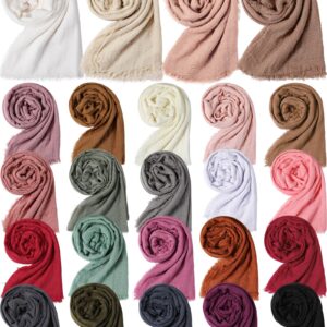 ramede 24 Pcs Women Hijab Scarfs Soft Scarf Shawl Lightweight Long Wraps for Whole Season, 24 Colors