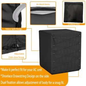 Air Conditioner Cover For Outside Units - AC Cover For Outside Unit - Central AC Unit Covers Outdoor - Winter AC Condenser Cover - Dual Shoelace Drawstring For Snug Fit.