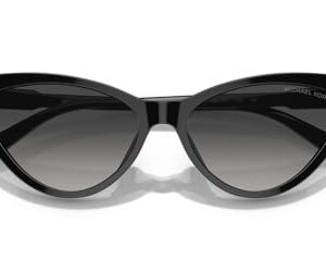 Michael Kors Eyewear Women's MK2195U Harbour Island Universal Fit Cat Eye Sunglasses, Black/Dark Grey Gradient, 56 mm