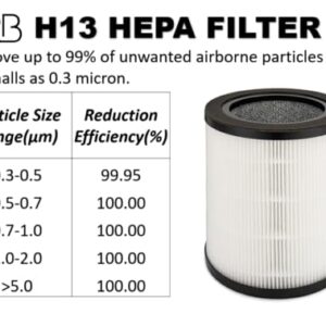 ORB Air Purifier,captures dust, pet dander, smoke, and household odors. Ideal for office, bed room, living room, auto mode, air quality sensor and indicator.