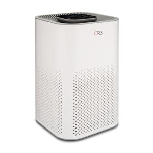 orb air purifier,captures dust, pet dander, smoke, and household odors. ideal for office, bed room, living room, auto mode, air quality sensor and indicator.