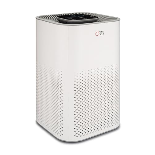 ORB Air Purifier,captures dust, pet dander, smoke, and household odors. Ideal for office, bed room, living room, auto mode, air quality sensor and indicator.