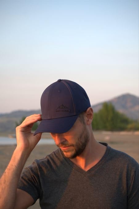 Higher Mountains EMF Protection Hat Cap 5G, 4G, Faraday Clothing (Navy Blue)