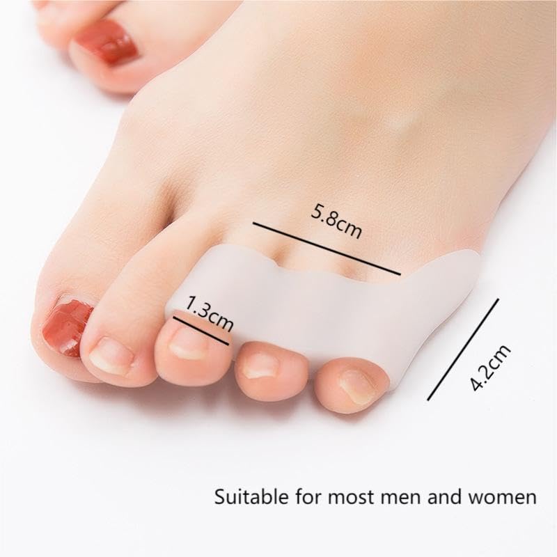 Carolhome Pinky Toe Separator 10 Pack Bunion Pads Gel Little Pinky Toe Protectors Sleeve Bunion Corrector for Pain Relief Tailor's Bunions, Curled Pinky Toes, Overlapping Toe (White)