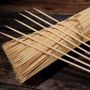 400 Pack 12 Inch Natural Bamboo Wood Barbecue Skewers for Grilling, Kabob, Fruit, Appetizer, Cocktail, Sausage, Chocolate Fountain, BBQ Sticks. (Φ=4mm)