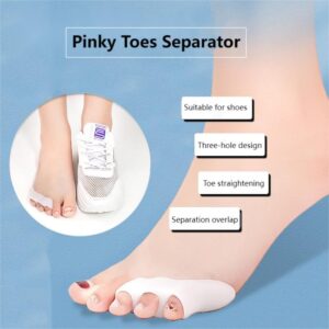 Carolhome Pinky Toe Separator 10 Pack Bunion Pads Gel Little Pinky Toe Protectors Sleeve Bunion Corrector for Pain Relief Tailor's Bunions, Curled Pinky Toes, Overlapping Toe (White)