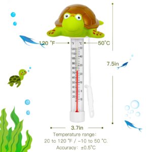 XY-WQ 2 Pack Floating Pool Thermometer, Large Size Easy Read for Water Temperature with String for Outdoor and Indoor Swimming Pools and Spas