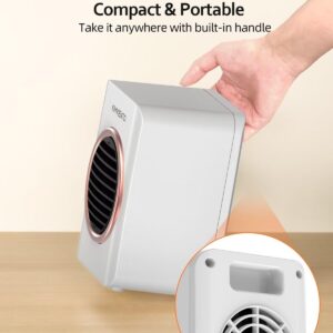 Small Space Heater for Office Home, 350W Ceramic Electric Heater with Tip-over and Overheat protection, Fast Safety Heat Personal Portable Desk Heater, Space Heaters for Indoor Use Bedroom Table White