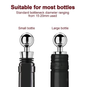 BETTFOR Wine Stoppers for Wine Bottles 3Pcs Vacuum Wine Bottle Stopper with Silicone Reusable Wine Corks, Leak proof Keep Fresh Suitable for Standard (Silver, 3 Pack)