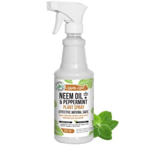 mighty mint neem oil & peppermint cold-pressed, natural plant spray, 16oz