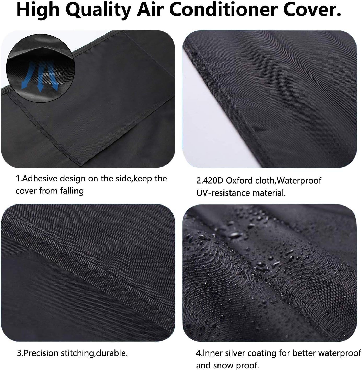 Aozzy Central Air Conditioner Covers for Outside Units Heavy Duty Ac Cover for Outdoor Unit Square Winter Withstand The Rain and Snow, Or Nuts Fit Up to 24x24x30 inchs