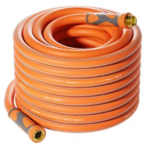 drincosh garden hose 50 ft x 5/8" flexible garden hose ultra durable water hose lightweight garden hose w/swivel grip handle all-weather outdoor lawn car wash backyard