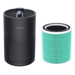 air purifiers plus one more hepa filter for a11ergies, pollen, smoke, dusts, pets dander, odor, hair, ozone free, 20db quiet cleaner for bedroom, room, kitchen and living room, sgs certificaion