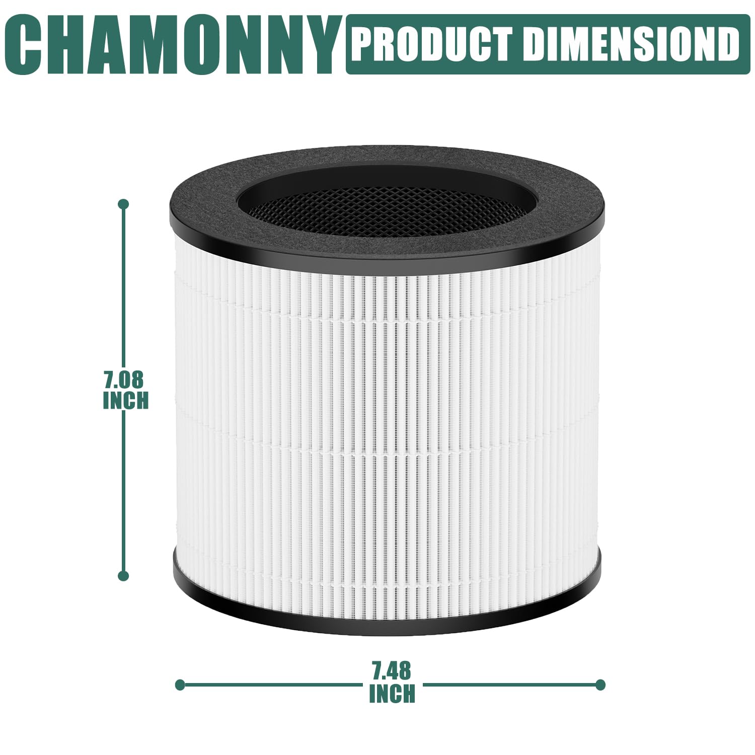 CHAMONNY Cayman 608/320 Filter Replcement, Compatible with Okaysou(Oksou) Cayman 608/320 Air Purifier, 3-in-1 H13 True HEPA Filter and Activated Carbon Filter, 2 Pack