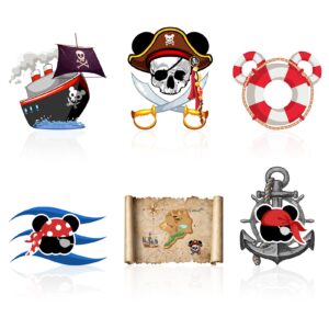 jieyuejewelry 12 pcs cruise door magnet stickers, pirate captain mouse sea navigation car cruise door decorations anchor cruise ship holiday decor for halloween carnival cruise refrigerator door