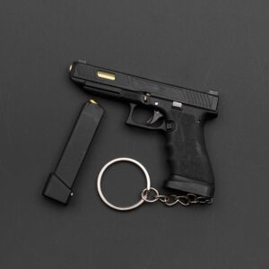 Keychain Mini Tactical Key Chain Collection Gift Pendant Ornament Collection for Boyfriend Men Army Fan (G34-Black)