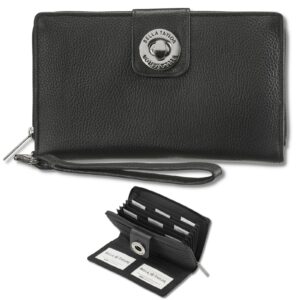 bella taylor rfid wristlet cash system wallet for cash envelope budgeting | money organizer budget wallet | cash stuffing wallet | genuine black leather