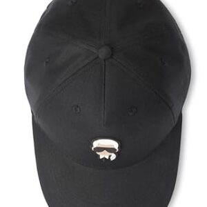 Karl Lagerfeld Paris Women's Tape Brim Karl Character Head Logo Cap, Black_logotape