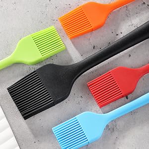 VITUER Silicone Basting Pastry Brush, 5 PCS Colorful Silicone Food Brush for Baking Cooking BBQ Grill Spread Oil Butter Sauce, Heat Resistant, Dishwasher Safe (5Pack, Rainbow Colors)