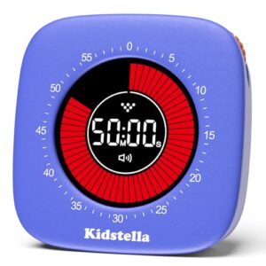 visual timer for kids, rechargeable 60-minute countdown timer with 4 alarm modes, silent operation pomodoro timer for classroom kitchen office, autism and adhd tools for kids and adults, navy blue